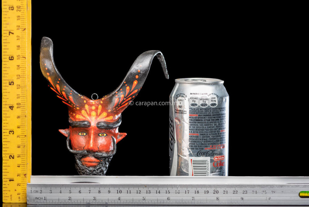 Mexican Devil Paper Maché Head with Beard and Black Horns – CARAPAN ...