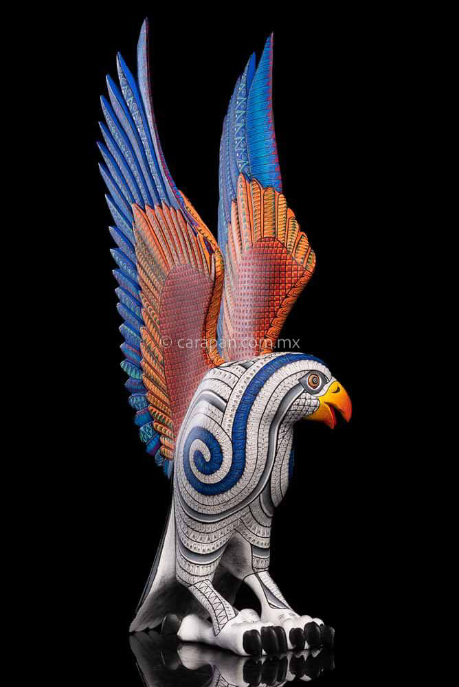Eagle Alebrije Oaxacan Wood Carving Zapotec Patterns – CARAPAN, MEXICAN ...
