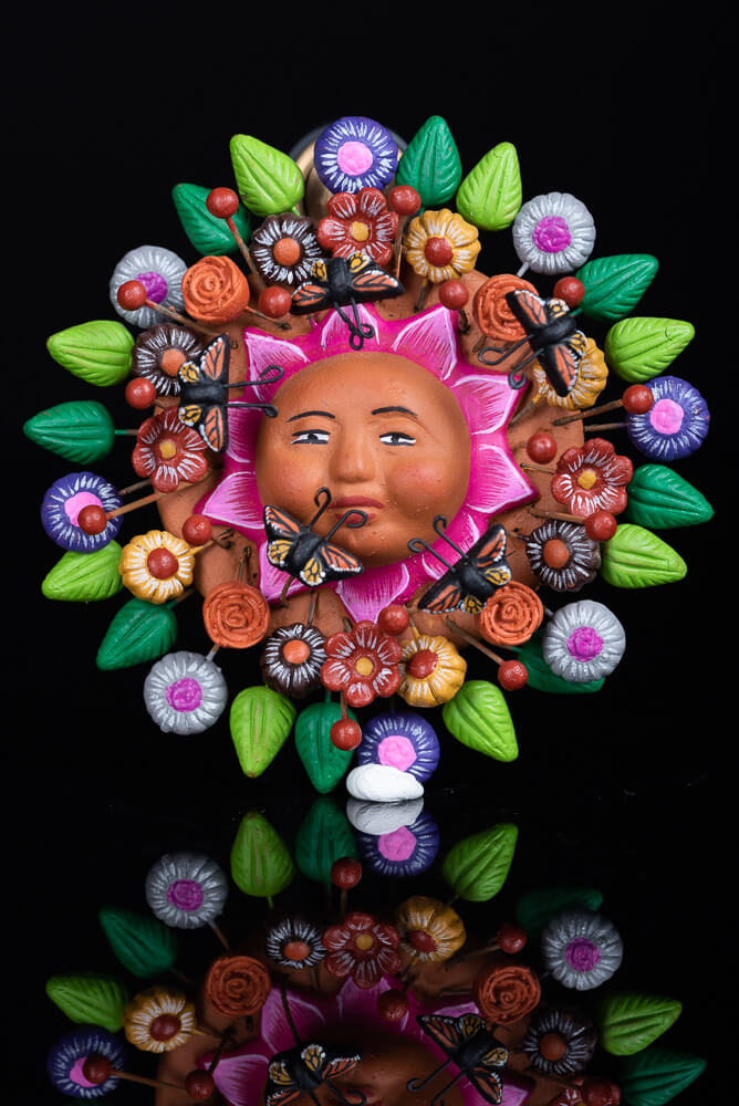 Hand Painted Wall Hanging Sun Mexican Folk Pottery Art from Metepec ...