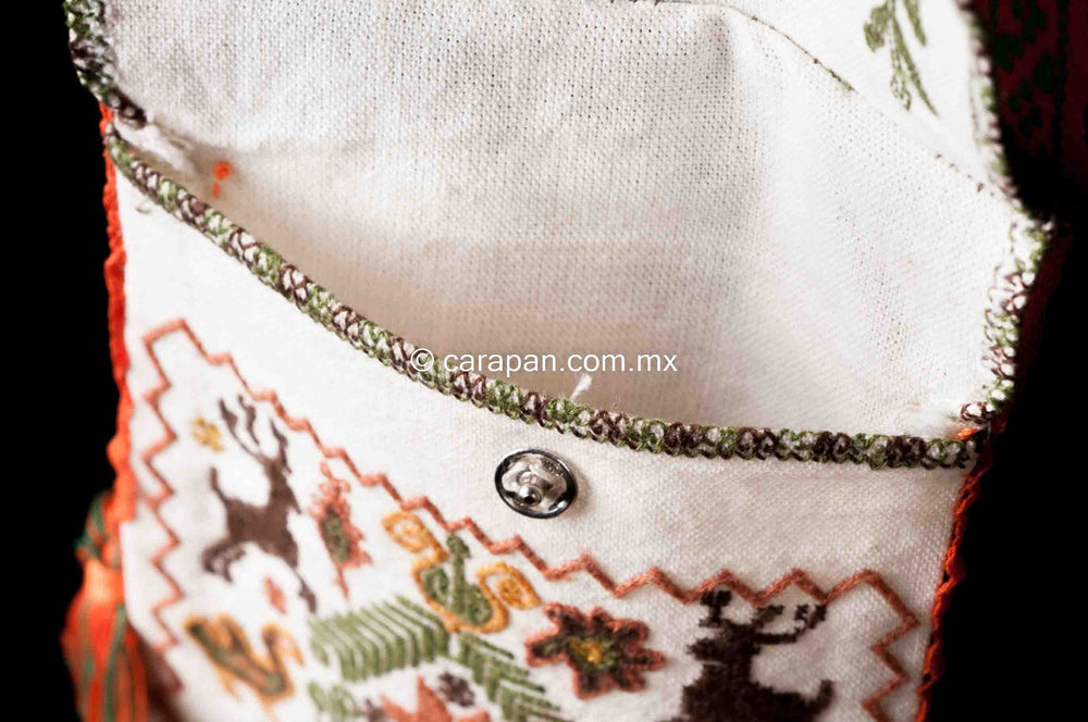 Mexican Textile Bag Embroidered by Mazahua Indigenous People – CARAPAN ...