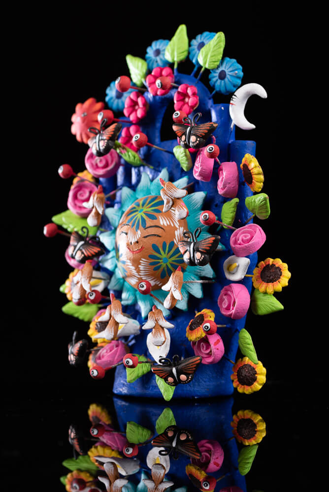 Miniature Tree of Life with Sun Mexican Folk Art Pottery from Metepec ...